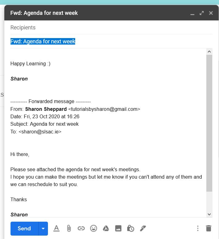 How To Edit The Subject Line When Forwarding Emails In Gmail Sharon s