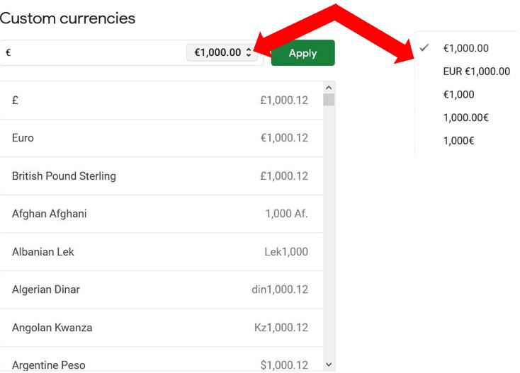 How To Change Currency In Google Sheets and Set The Default Currency 
